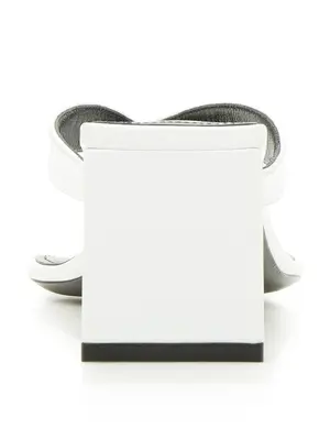 Balenciaga Double Square Logo Leather Sandals
