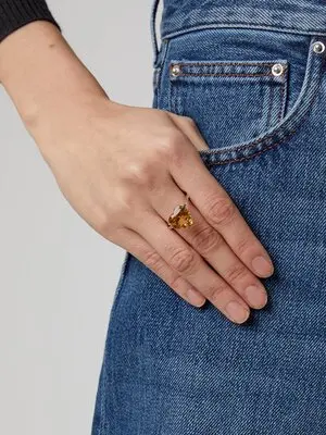 THE LAST LINE Heart Ring On Rainbow Band