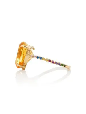 THE LAST LINE Heart Ring On Rainbow Band