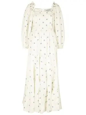 lug von siga - Daphne Floral-Embroidered Cotton Maxi Dress