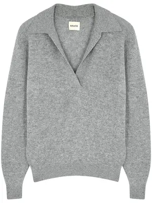 Khaite Jo Grey Stretch-cashmere Jumper