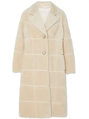 Lvir Checked Faux Shearling Coat