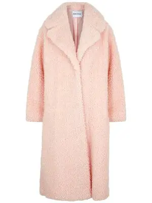 STAND STUDIO Clara Light Pink Faux Shearling Coat