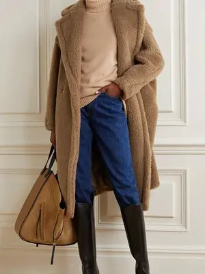 Max Mara Teddy Bear Icon Camel Hair And Silk-blend Coat
