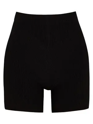 Gauge81 Tejeda Black Ribbed-knit Cycling Shorts