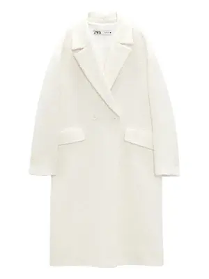 Zara Double Breasted Wool Blend Coat