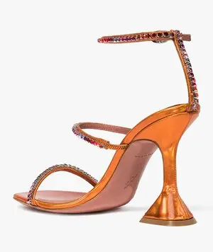 Amina Muaddi - Orange Gilda 95 Crystal Sandals