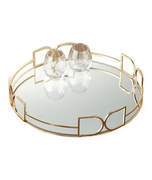 VALERIE Antiqued Finish Mirrored Accent Tray By