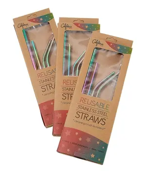 CALIFORNIA HOME GOODS California Home Goods Stainless Steel Straws - One-color