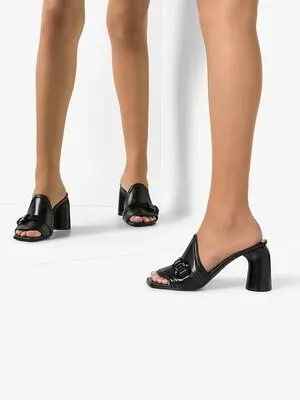 1017 alyx 9sm - Black Buckle Leather Mules