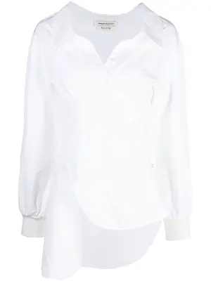 Alexander McQueen Cotton Wrap Shirt