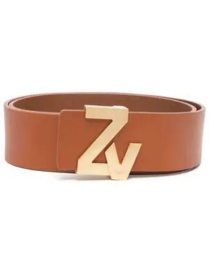 Zadig&Voltaire Logo-plaque Leather Belt - Brown