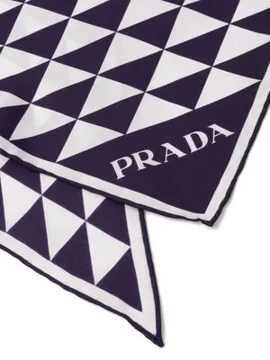 Prada Geometric-print Silk Scarf