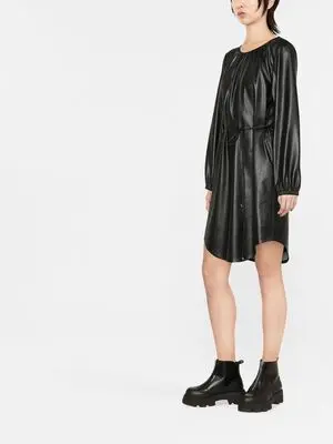 BOSS Faux-leather Belted Dress
