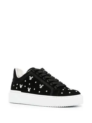 STUART WEITZMAN Crystal-embellished Suede Sneakers