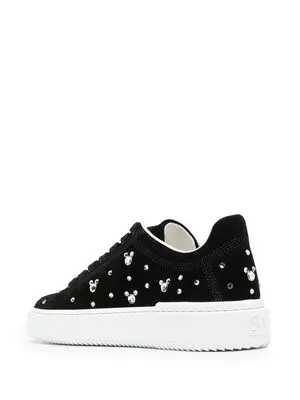 STUART WEITZMAN Crystal-embellished Suede Sneakers