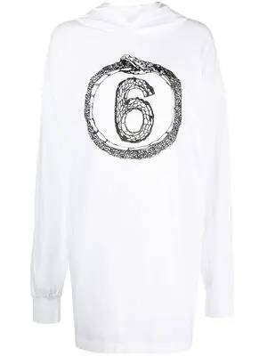 MAISON MARGIELA Logo Oversized Hoodie - White