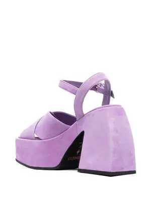 NODALETO Crossover-strap 120mm Platform Sandals