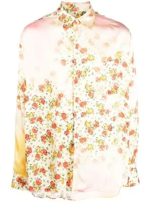 Marni Floral-print Long-sleeve Shirt - Neutrals