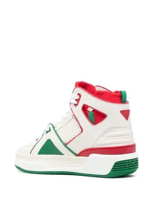 JUST DON Panelled Leather High-top Sneakers