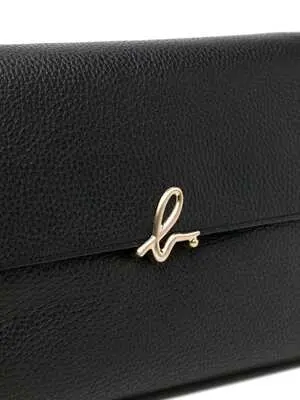 AGNES B. Grained-leather Satchel - Black