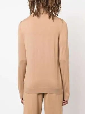 BOSS Roll Neck Wool Jumper - Brown