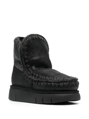 Mou Chunky Leather Boots - Black