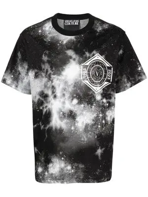 Versace Logo Tie-dye T-shirt - Black
