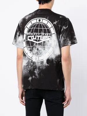 Versace Logo Tie-dye T-shirt - Black
