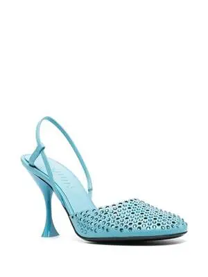 3JUIN 100mm Crystal-embellished Pumps - Blue