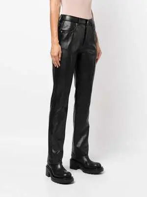 DIESEL® Faux Leather Straight Leg Trousers