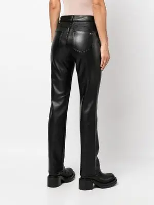 DIESEL® Faux Leather Straight Leg Trousers