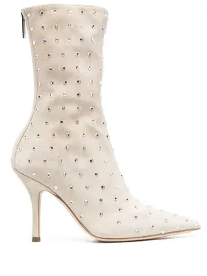 Paris Texas Rhinestone-embellished Suede Boots