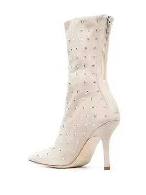 Paris Texas Rhinestone-embellished Suede Boots