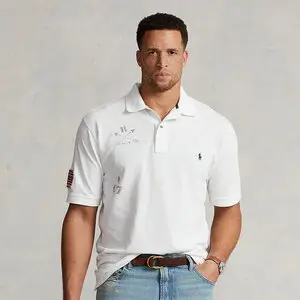 Ralph Lauren Mesh Graphic Polo Shirt Classic Oxford White
