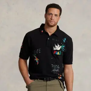 Ralph Lauren Mesh Graphic Polo Shirt Polo Black