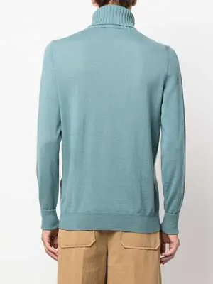 BALLANTYNE Roll Neck Cashmere Jumper - Blue
