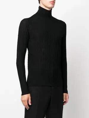 BALLANTYNE Ribbed-knit Roll Neck Sweater - Black