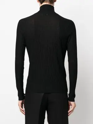 BALLANTYNE Ribbed-knit Roll Neck Sweater - Black