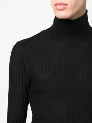 BALLANTYNE Ribbed-knit Roll Neck Sweater - Black