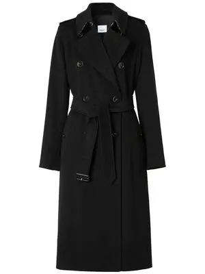Burberry Cashmere Kensington Trench Coat - Black
