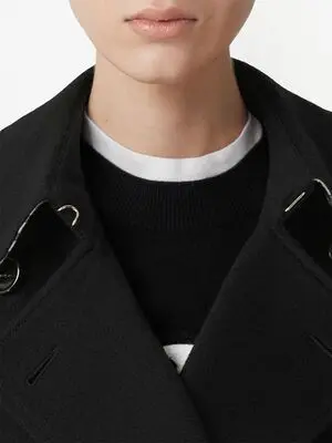 Burberry Cashmere Kensington Trench Coat - Black