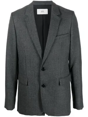 Ami Single-breasted Virgin Wool Blazer - Grey