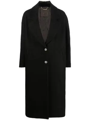 Philipp Plein Skull-print Faux-fur Coat - Black