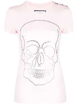 Philipp Plein Crystal-embellished T-shirt - Pink