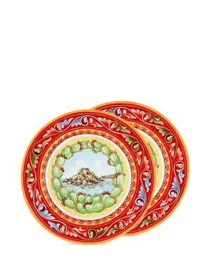Dolce & Gabbana 2 Piece Fine Porcelain Soup Plate Set