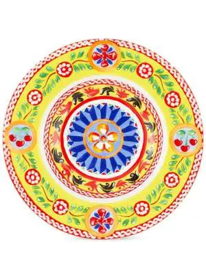 Dolce & Gabbana 2 Piece Fine Porcelain Soup Plate Set - Yellow