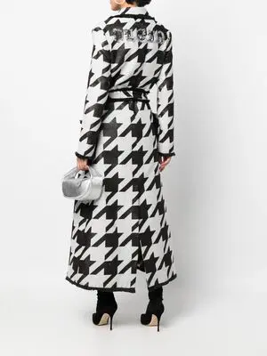 Philipp Plein Houndstooth-print Belted Coat