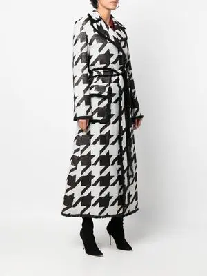 Philipp Plein Houndstooth-print Belted Coat