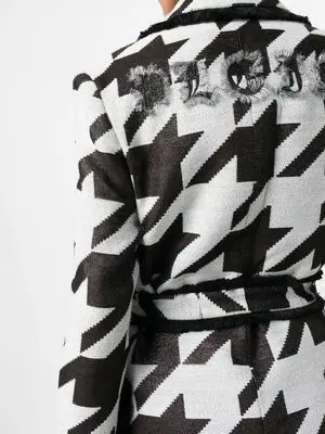 Philipp Plein Houndstooth-print Belted Coat